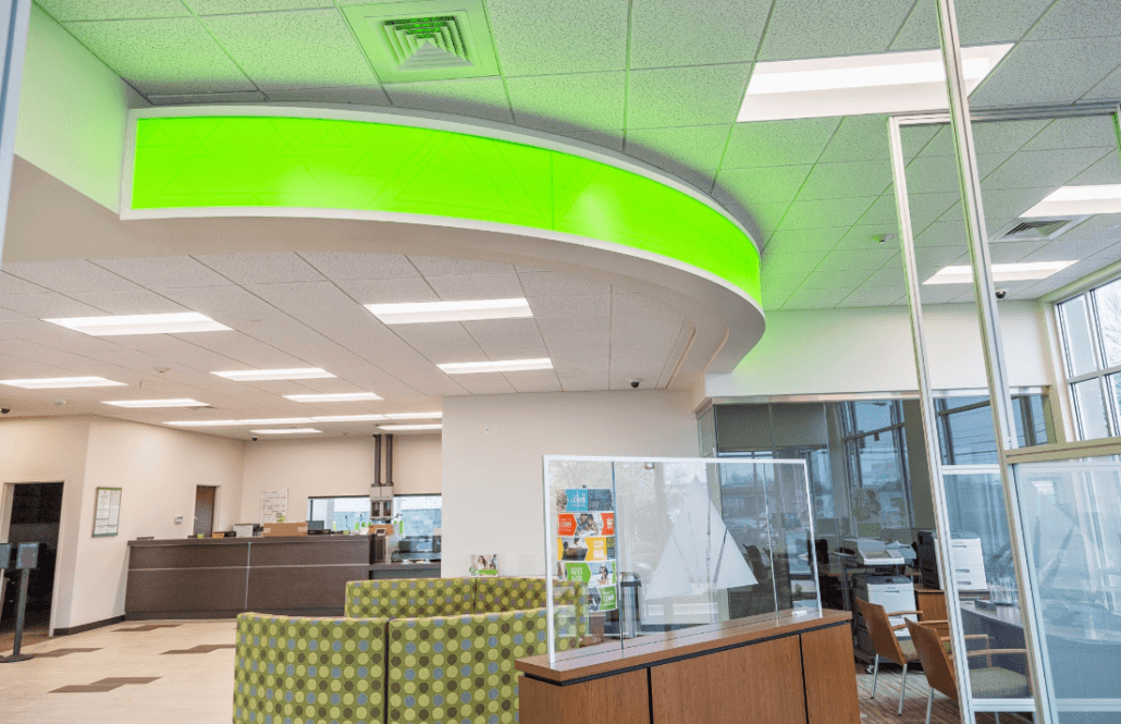 Bank Ceiling Header | Method-1 Interiors