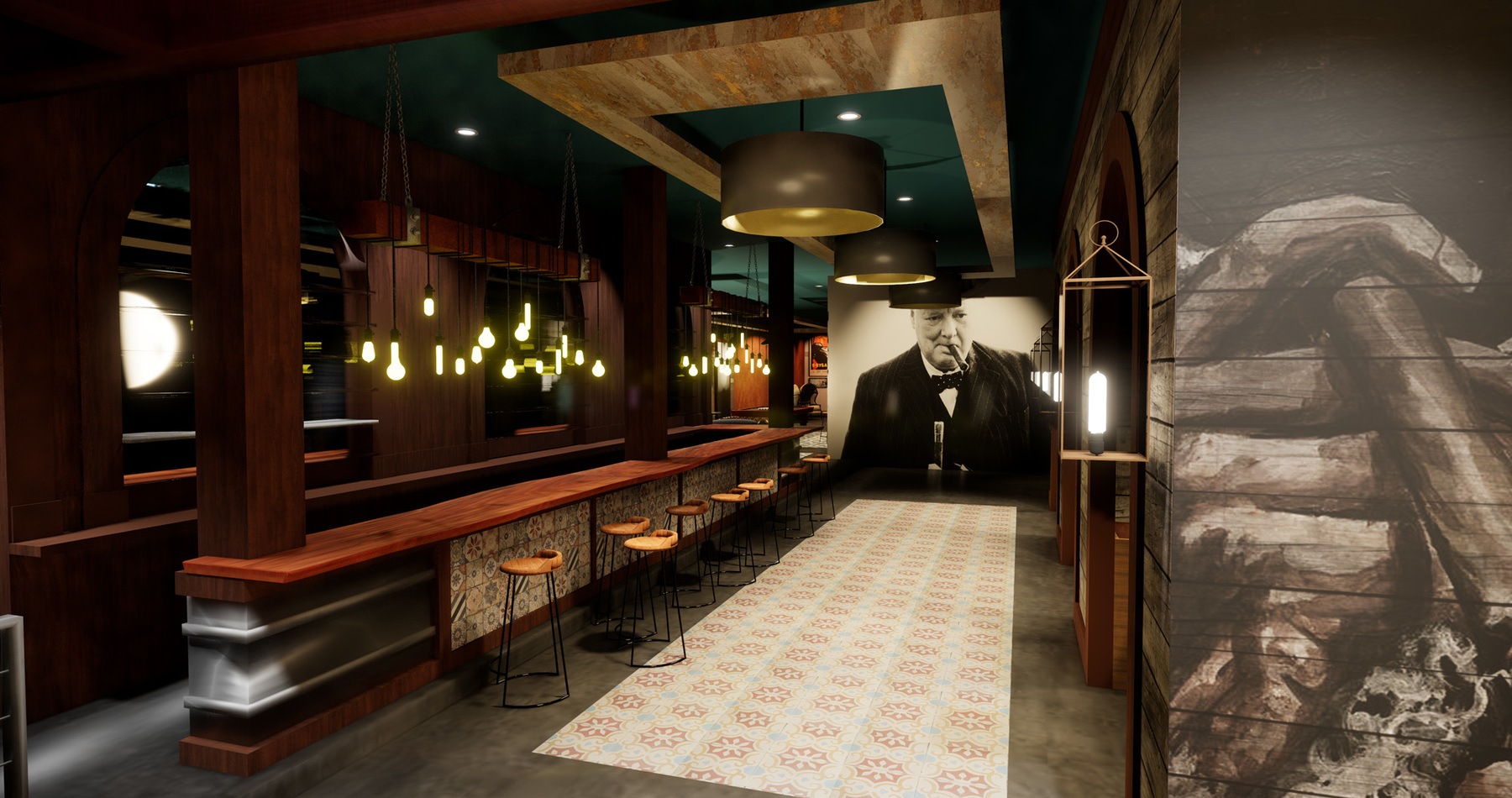 Cigar Bar Interior | Method-1 Interiors