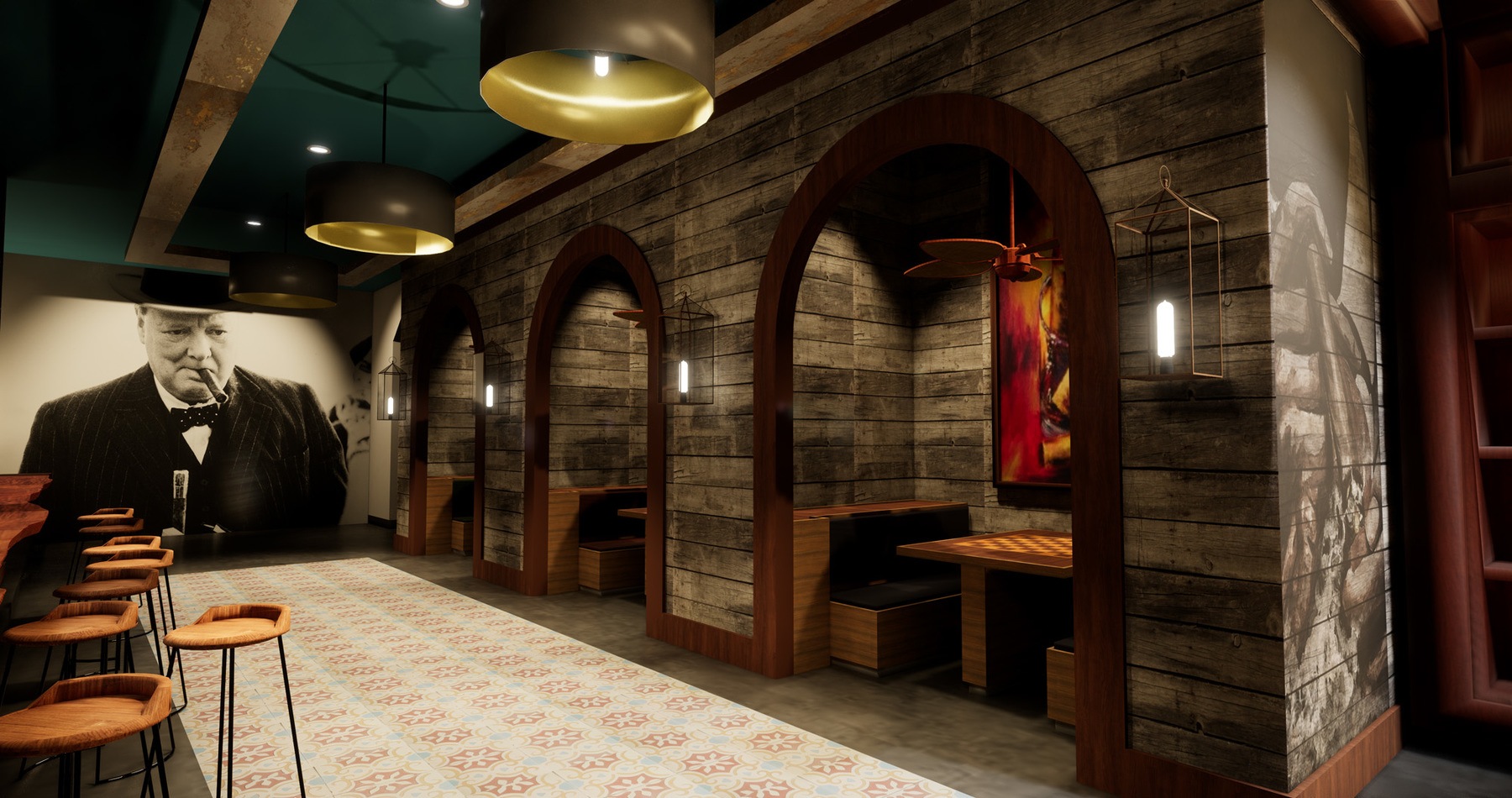 Cigar Bar Interior | Method-1 Interiors