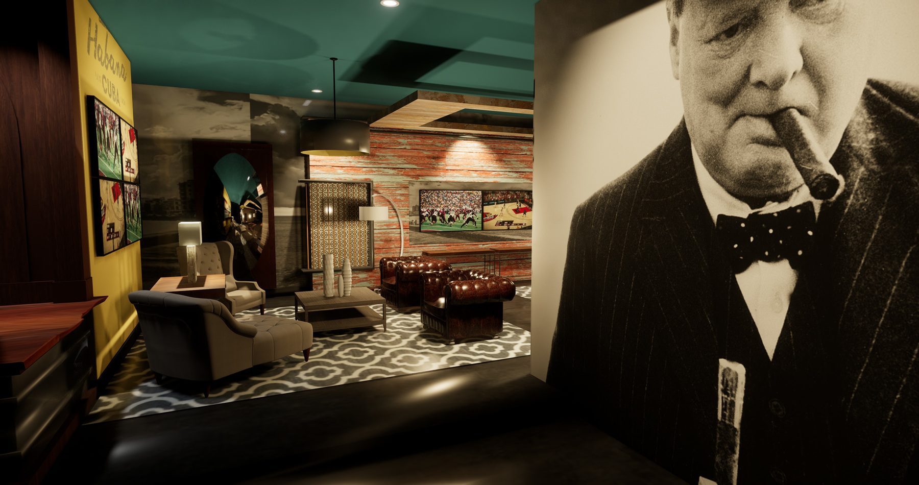 Cigar Bar Interior | Method-1 Interiors