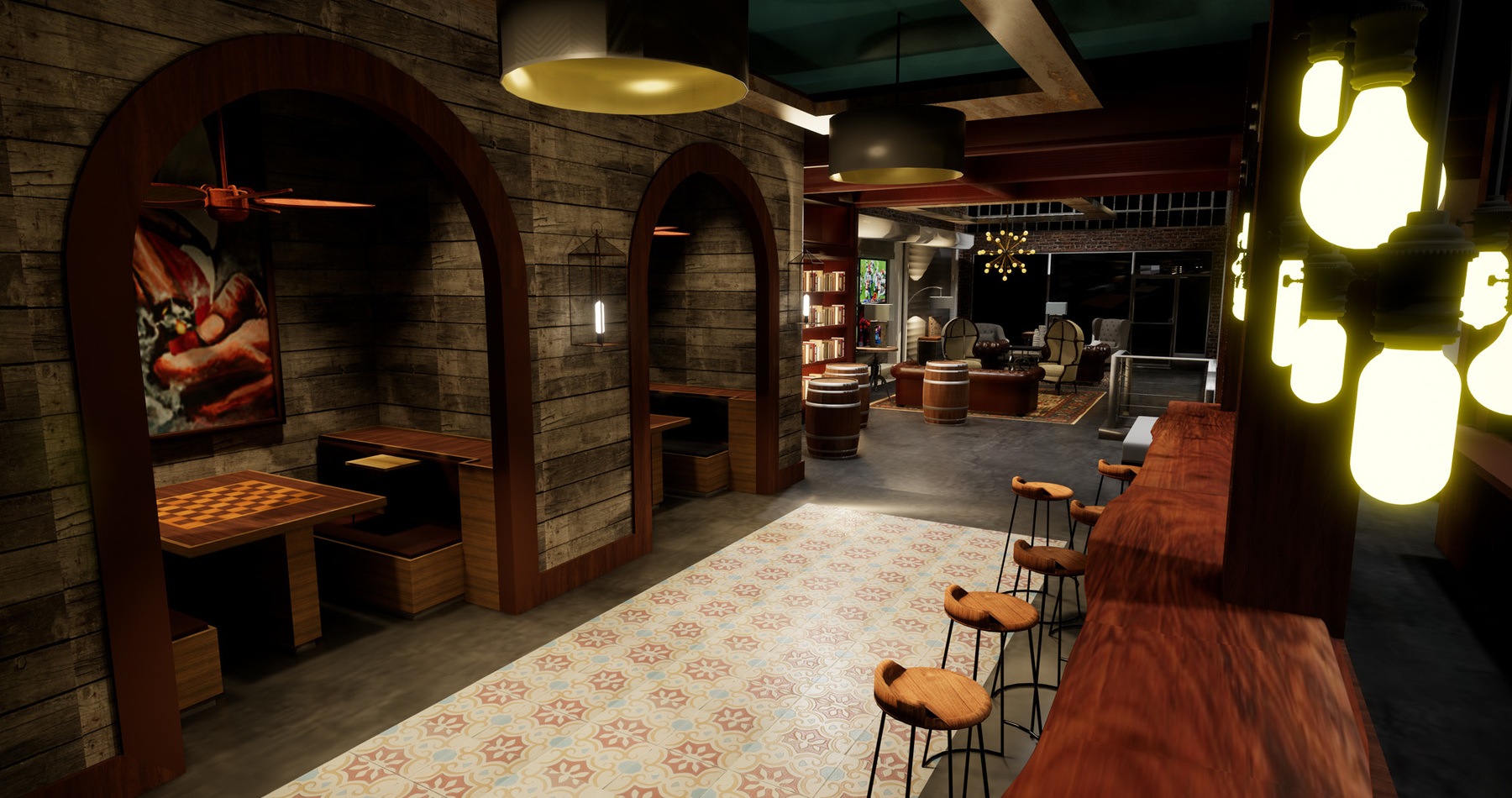 Cigar Bar Interior | Method-1 Interiors