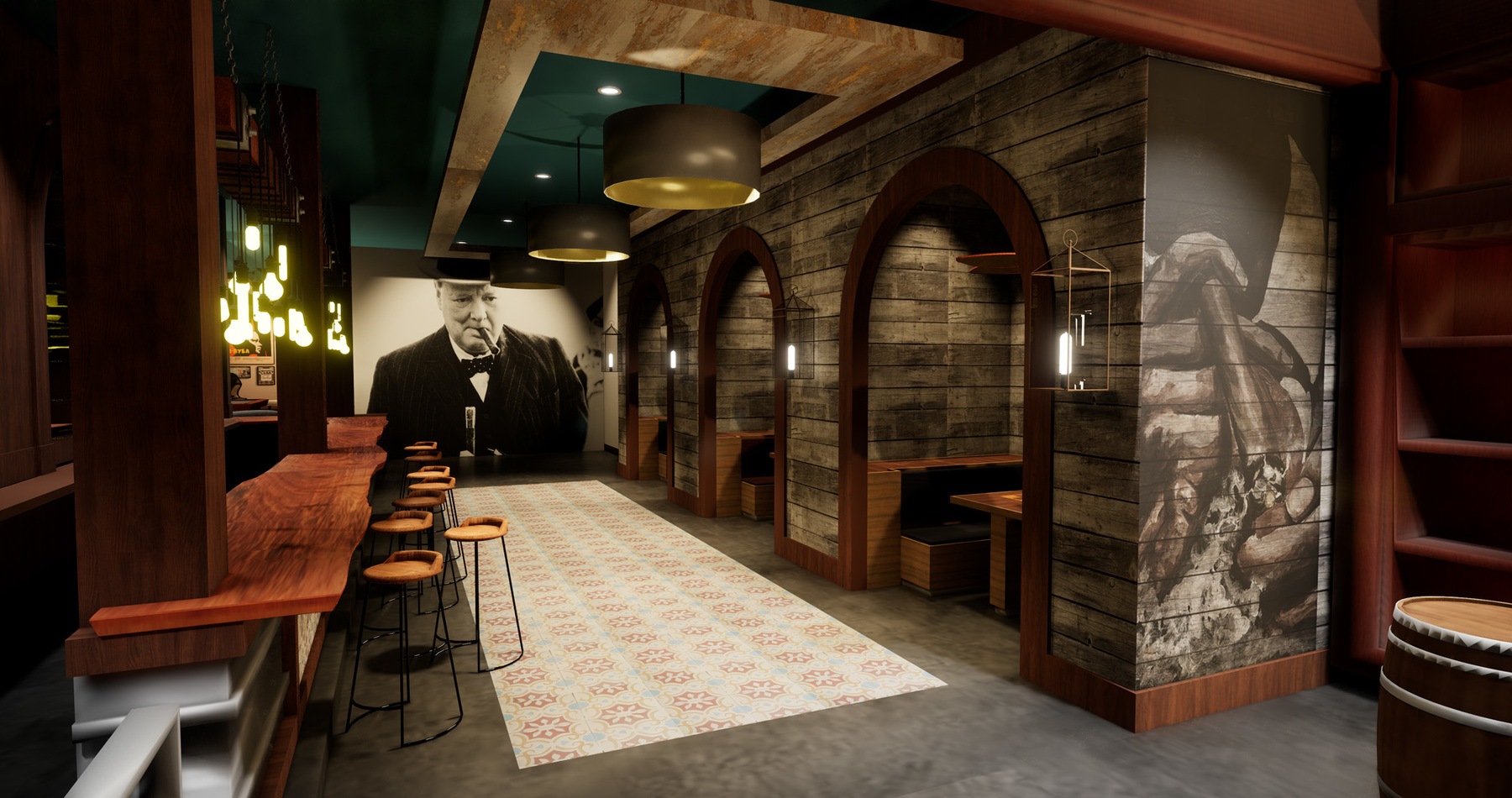 Cigar Bar Interior | Method-1 Interiors