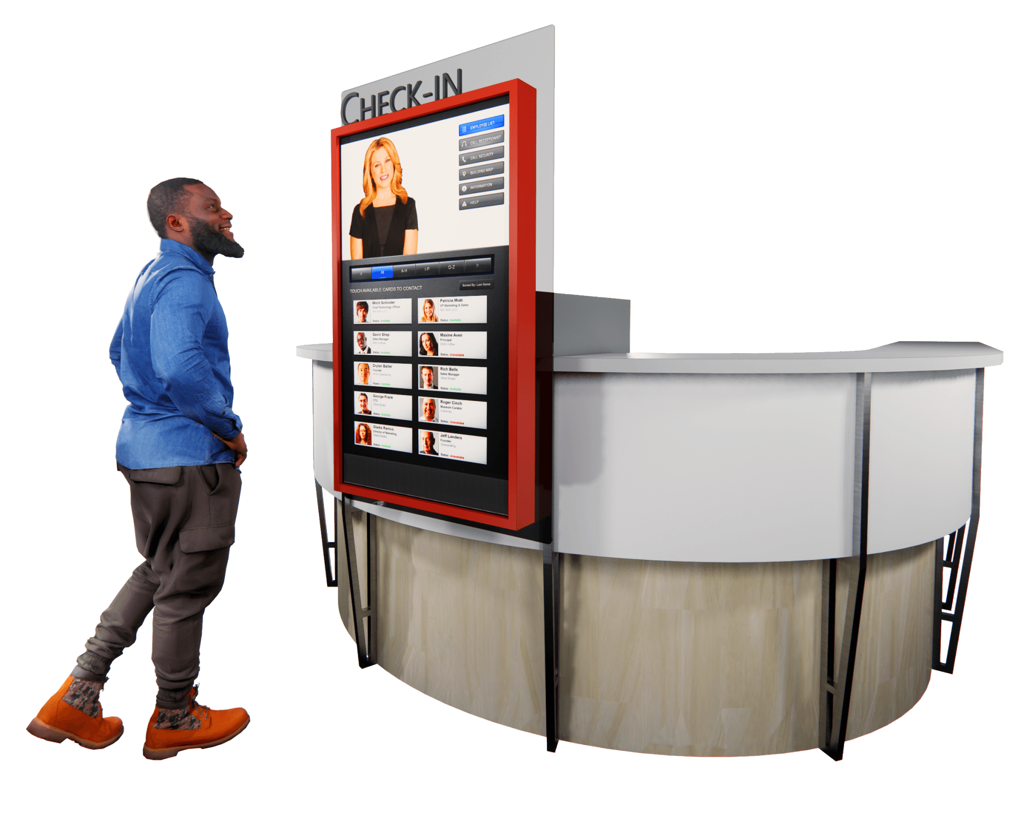 Virtual Reception Desk Display | Method-1 Interiors